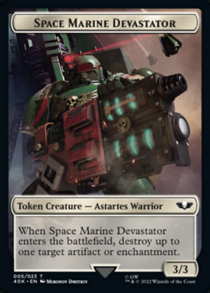 Soldier (002) // Space Marine Devastator Double-Sided Token [Warhammer