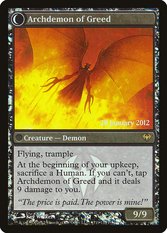 Ravenous Demon // Archdemon of Greed [Dark Ascension Prerelease Promos